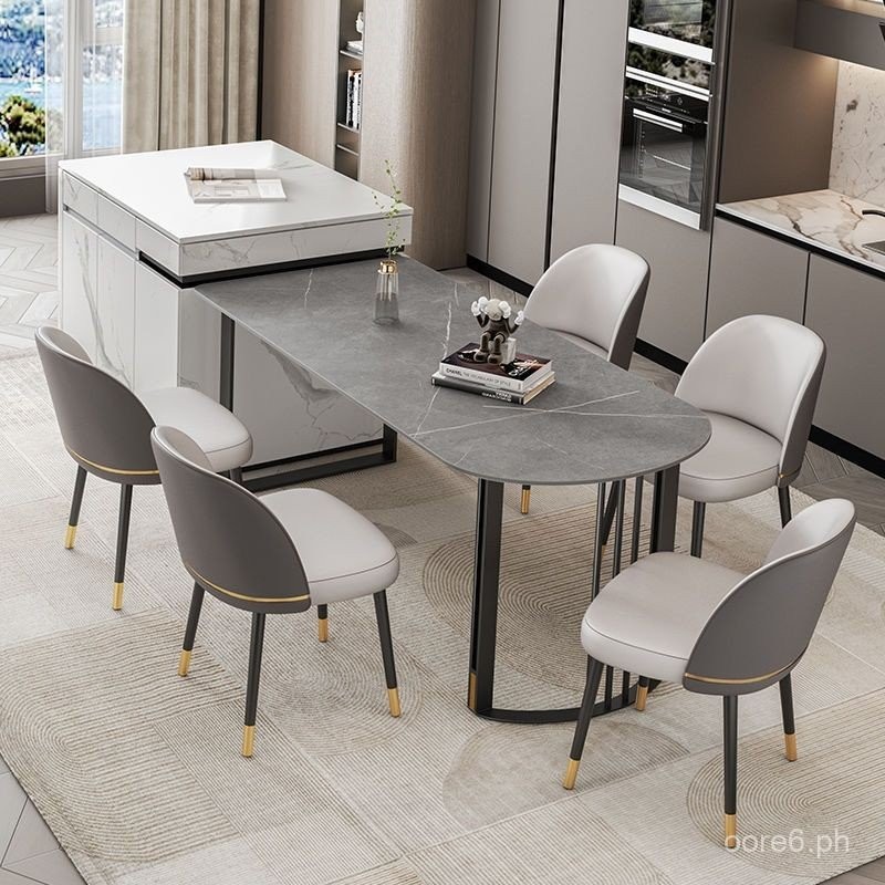 Stone Plate Dining Table Light Luxury Modern Simple Home Integrated ...