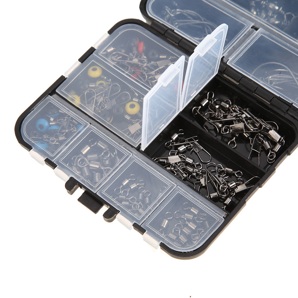162 Pieces Fishing Accessories Set Including Swivel Crank Hook Lead ...