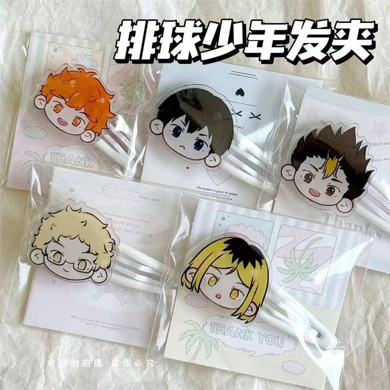 6Pcs/Lot Anime Haikyuu!! Children's Barrettes BB Clip Hinata Shoyo ...