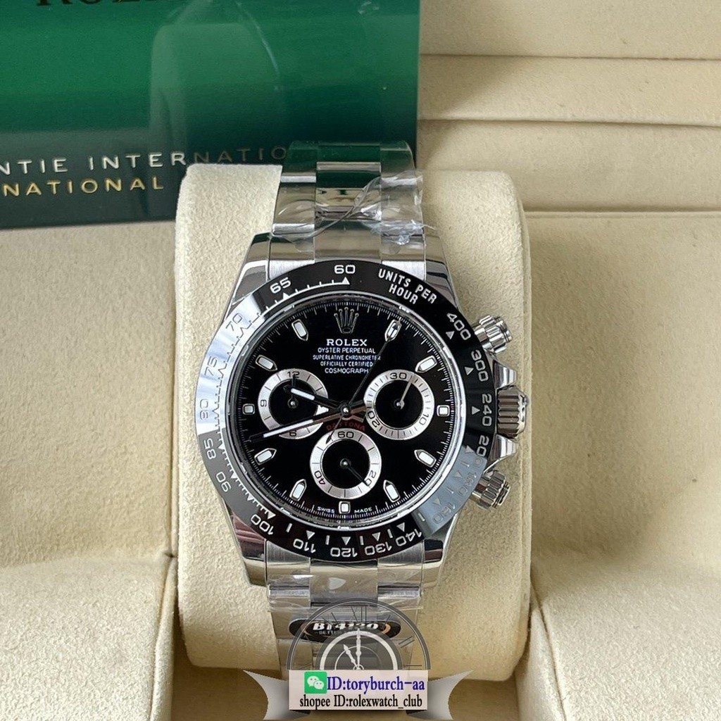 BT Rolex daytona black panda mechanical men's chrono automatic analog ...