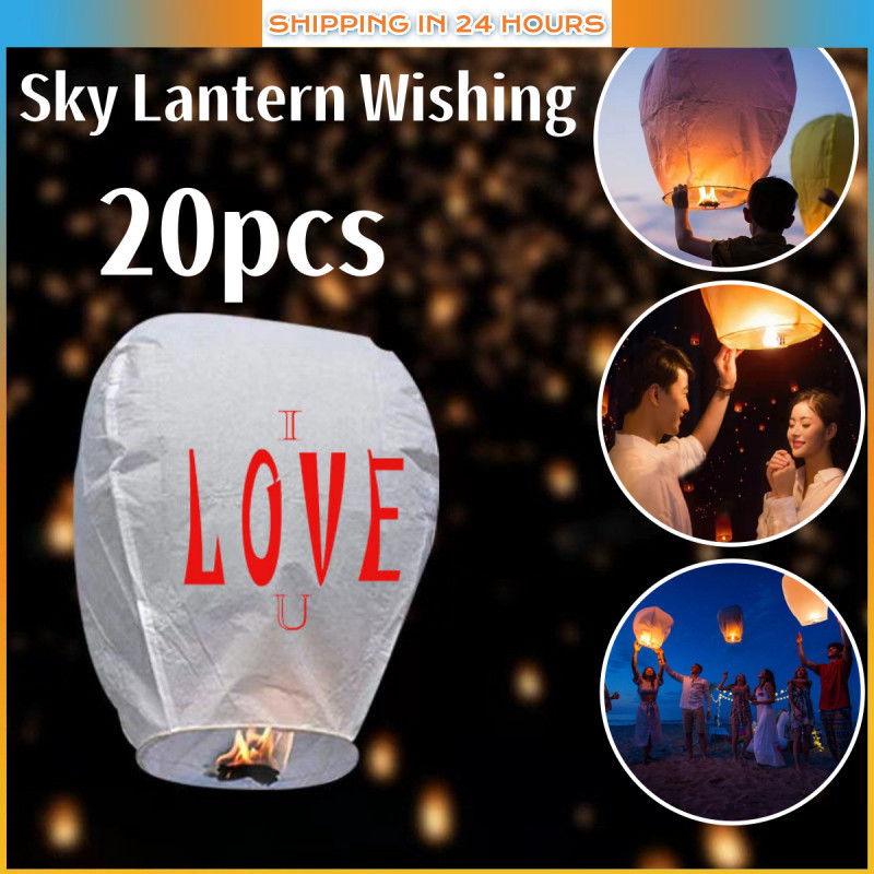 [Fast Deliver] 20pcs 12inch Paper Lantern/Flying Lantern/Sky Lantern ...