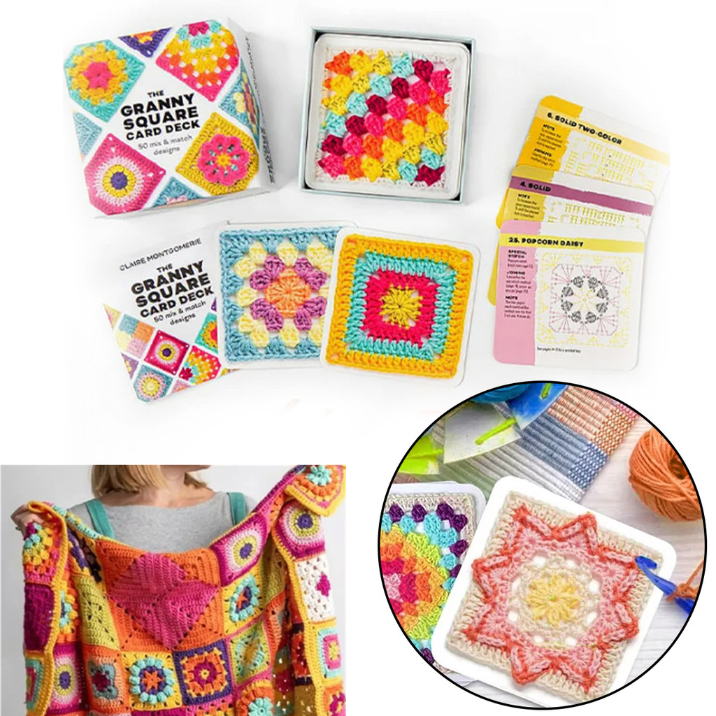 New Granny Square Card Deck - 50 Mix & Match Designs Crochet Granny ...
