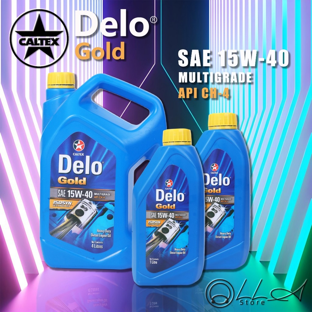 Caltex Delo Gold Engine Oil 15W-40 Heavy Duty Multigrade CH-4 1L-4L ...