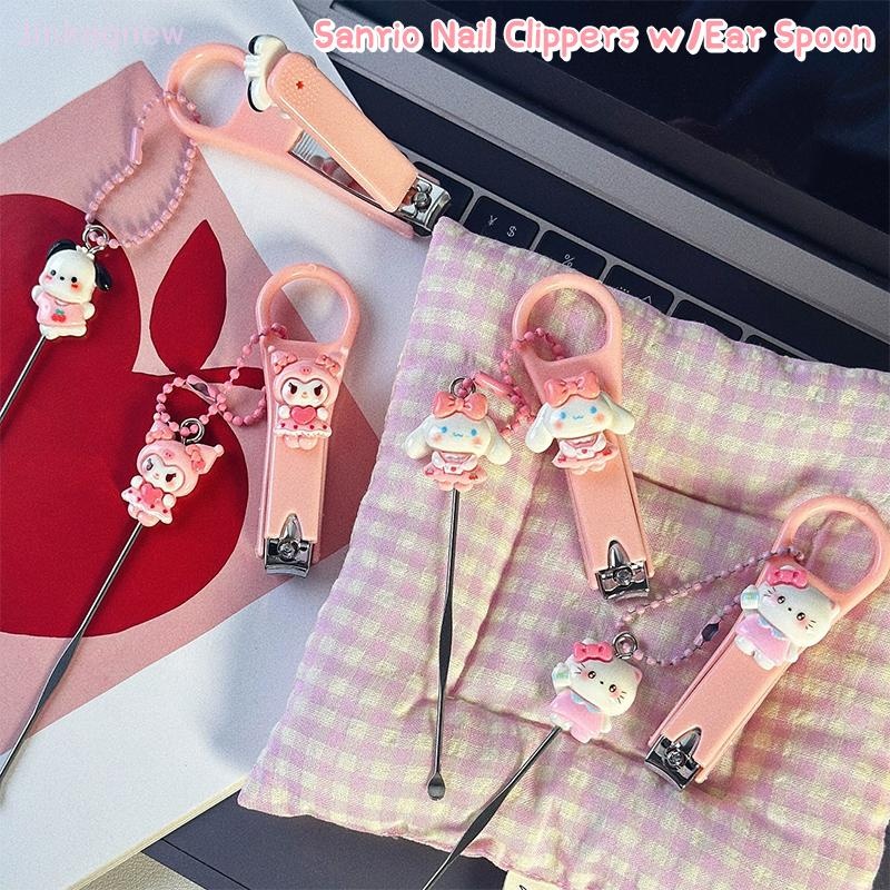 JIN Sanrio Hello Kitty Nail Clippers W/Ear Spoon Kawaii Cinnamoroll ...