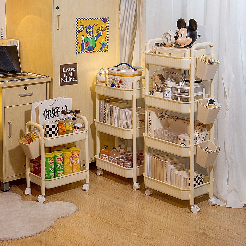 Movable Snack Storage Rack Trolley Bedside Floor Student Dormitory Good ...