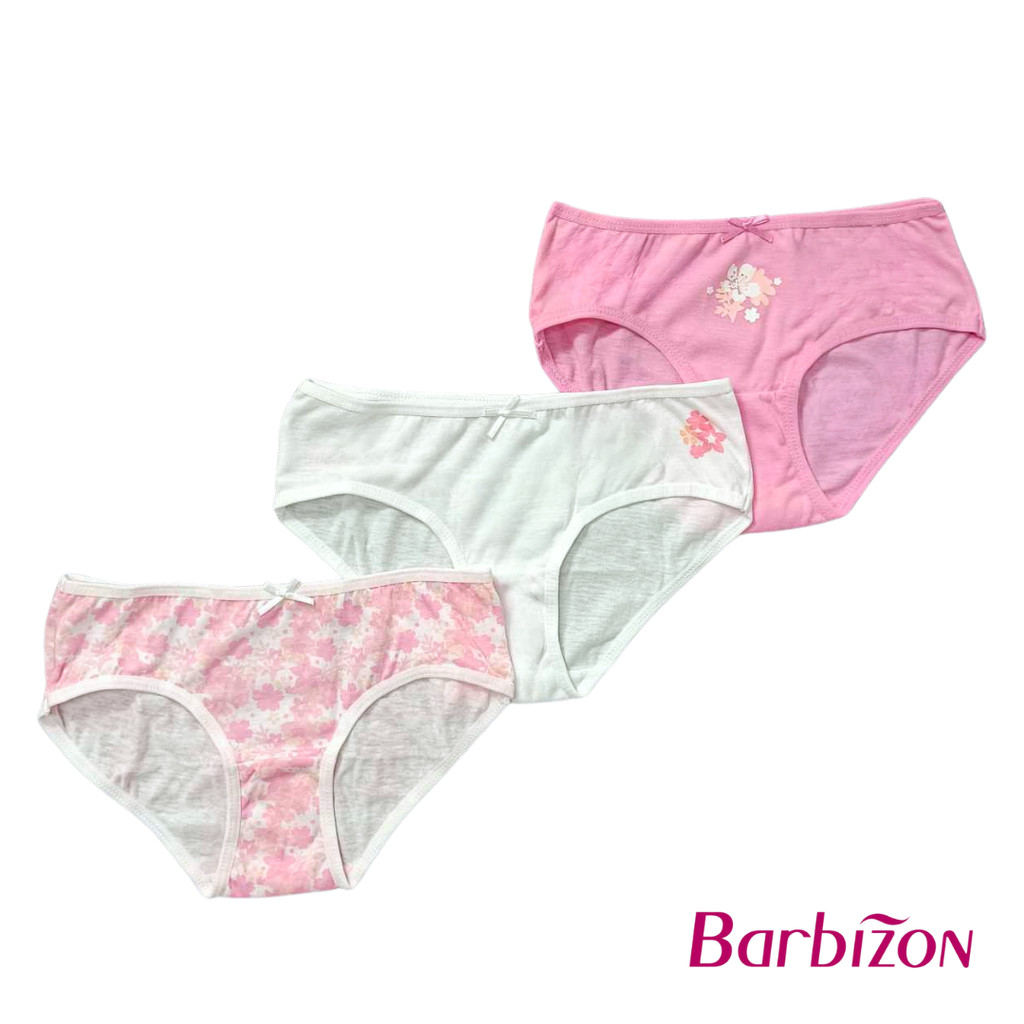 Barbizon Sakura Blooms 3-in-1 Pack Mid Waist Bikini Panty Underwear for ...