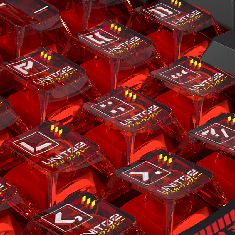 【Fast Shipping】Evangelion Keycaps EVA Unit 02 Asuka Key cap Double-shot ...