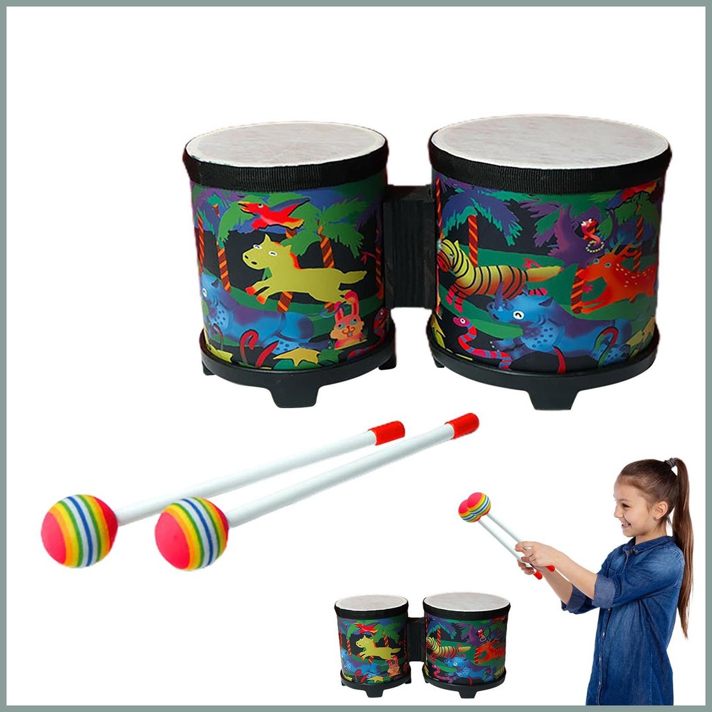 Kids Bongo Drums Cute Hand Drum Percussion Instrument Musical Toy ...