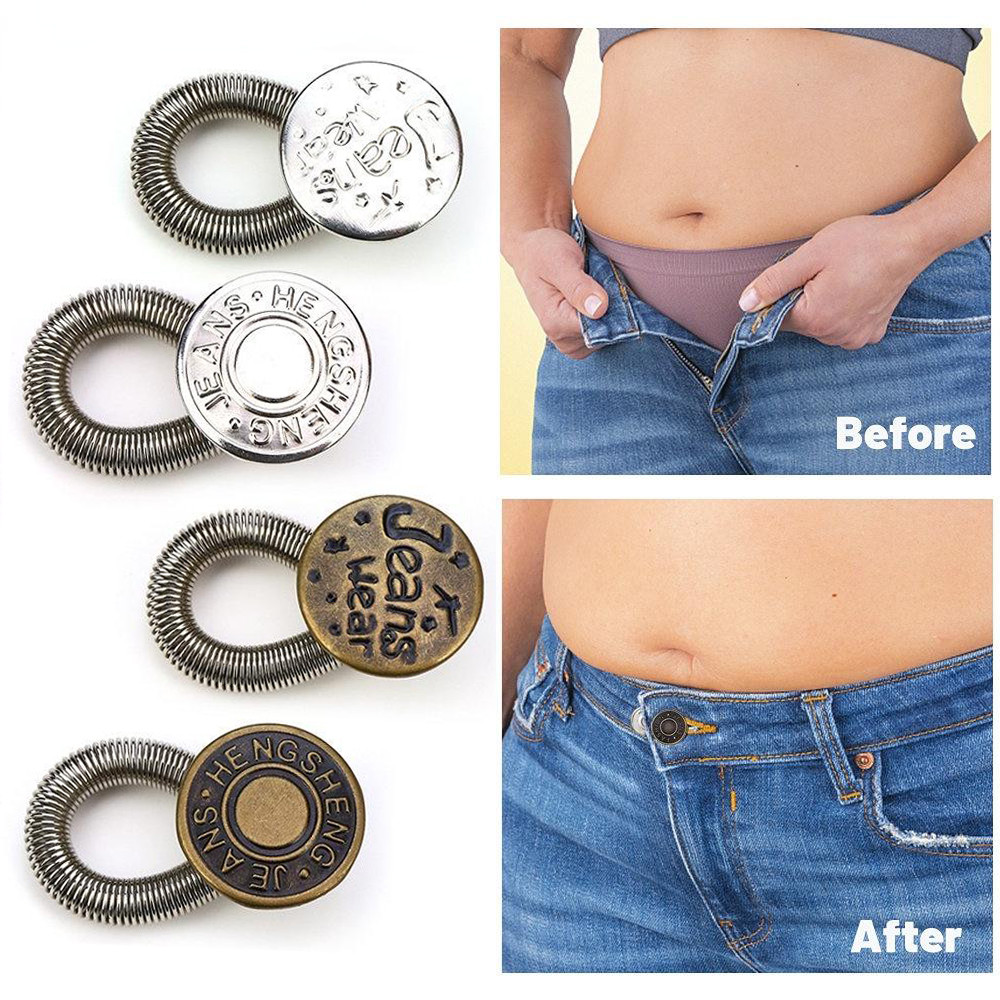 Jeans Waist Extension Adjustable Stretch Button Spring Trousers General ...