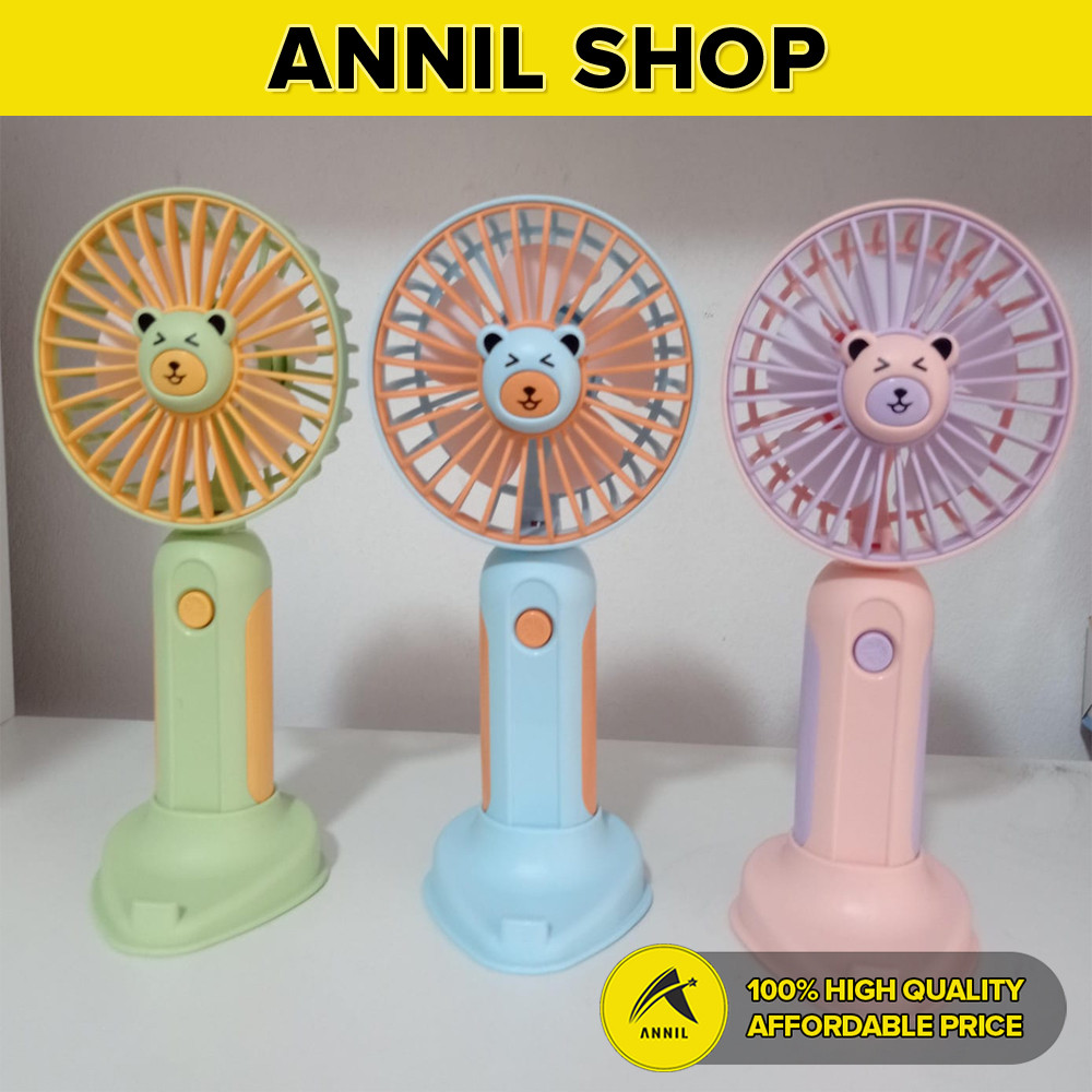Annil Cute Candy Color Mini Portable Fan Handheld and USB Rechargeable ...