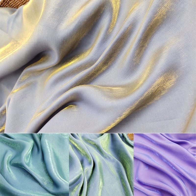 Fancy Gradient Satin Fabric Fashion Beautiful Clothing Fabric | Shopee ...