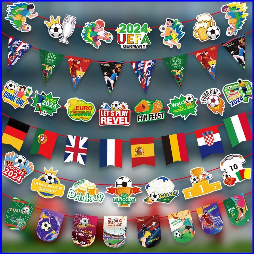 2024 UEFA European Football Champions Theme decoration supplies banner ...