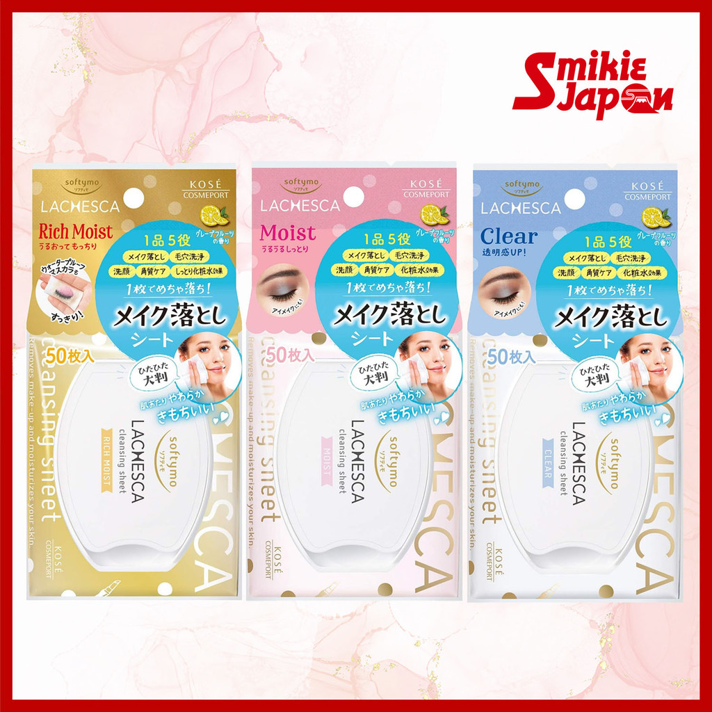 KOSE Softymo LACHESCA Water Cleansing Sheet Rich Moist/ Moist / Clear ...