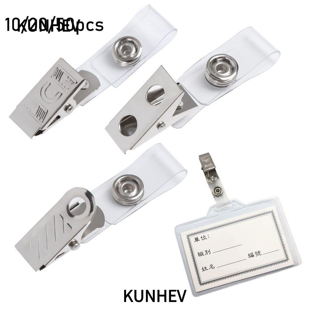 KUNHEV 10/20/50pcs ID Card Badge Retractable Binder Stationary Metal ...