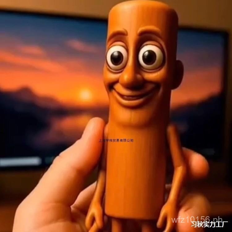 Cartoon Spoof Wooden Stick Anime Character Toy Creative Mountain and ...