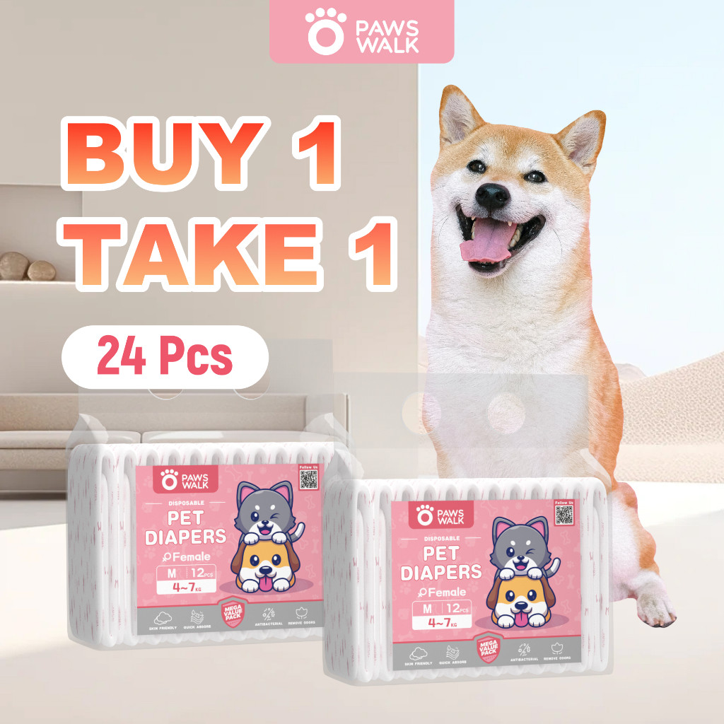 【Buy 1 Take 1】12 Pcs Dog Diapers Male、Female Pet Cat Puppy Diapers XXS ...