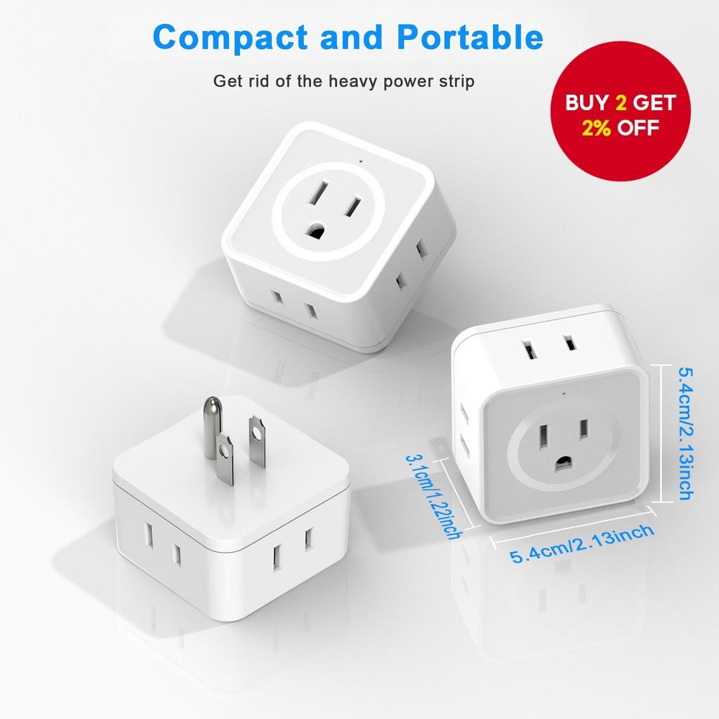 Extension Outlet Socket Plug with 5 Power Socket,Multi-Function Socket ...