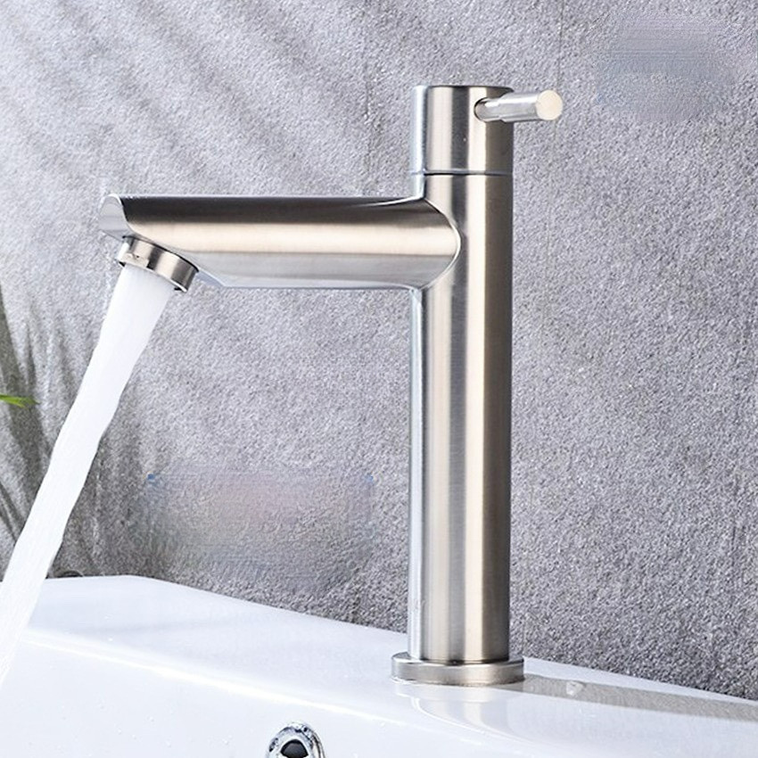 304 Stainless Steel Lavatory Basin Faucet Cold Tap 18cm | Shopee ...