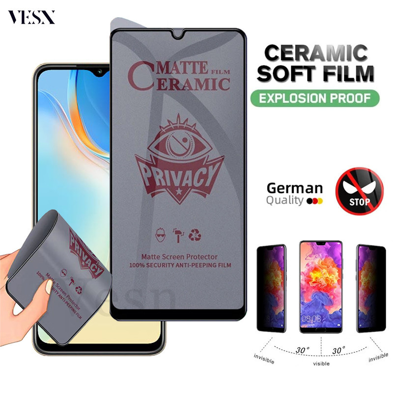 Anti Spy Privacy Ceramic Glass Screen Protector Film For Itel A70 A60 A60s A50 RS4 S24 S23 P65 ...