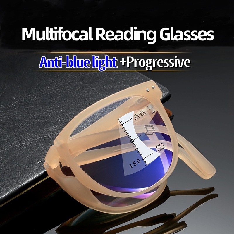 New Trendy Folding Portable Reading Glasses Progressive Multifocal Far ...