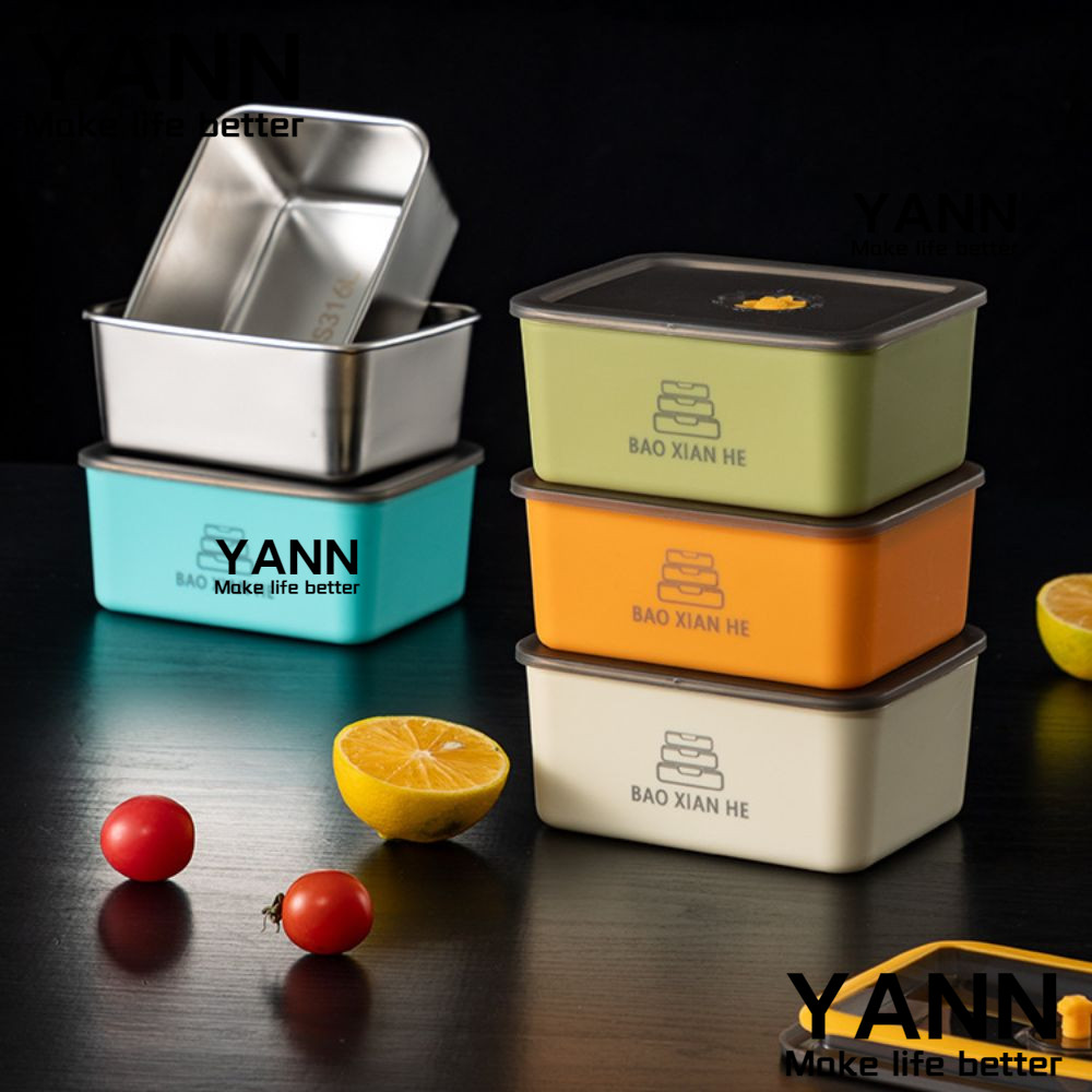 YANN1 Trasparent Crisper, Sealed Rectangular Plastic Round Storage Box ...