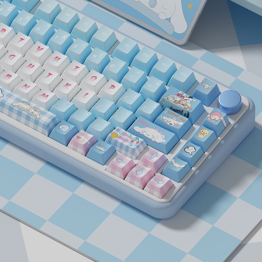 Cinnamoroll Lattice Keycap Cherry Profile 138 Keys PBT Five-sided Dye ...