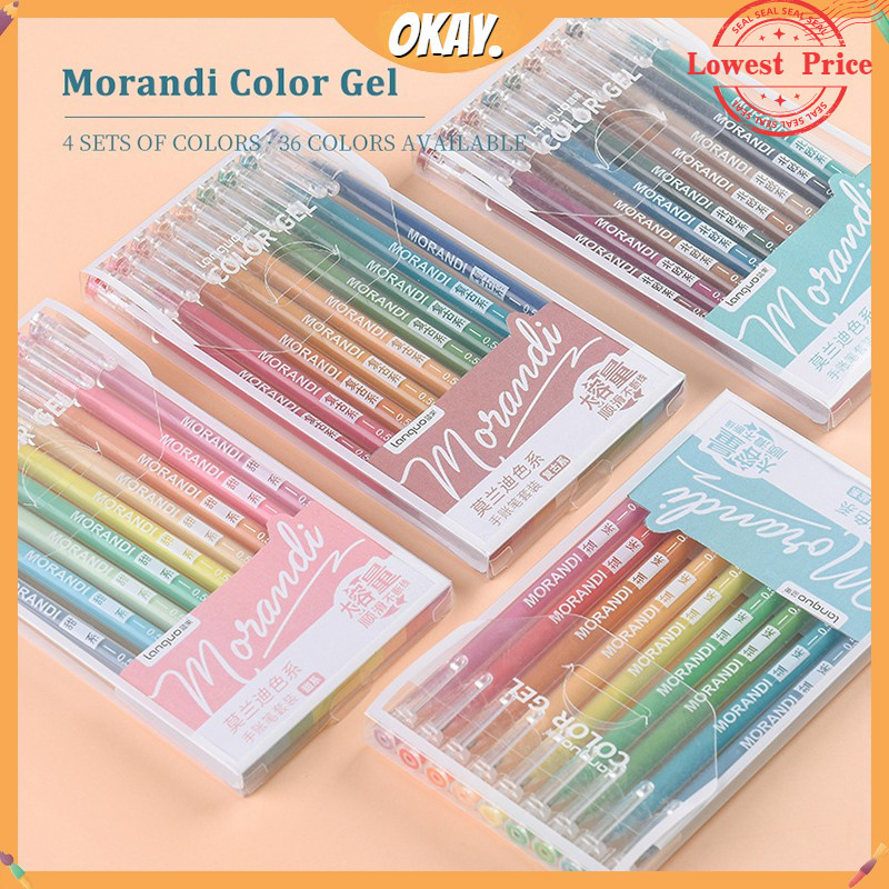 9 Colors Morandi Gel Pens Set Multi Color Gel Ink Pens Vintage Marker ...