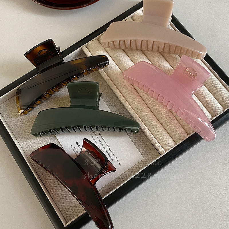 Morandi Color Geometric Large Hairpin Women's Simple Triangular Shark ...