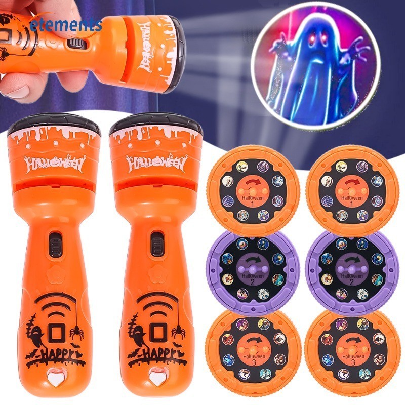 Funny Pumpkin Ghost Vampire Pattern Projection Flashlight - Rotate ...