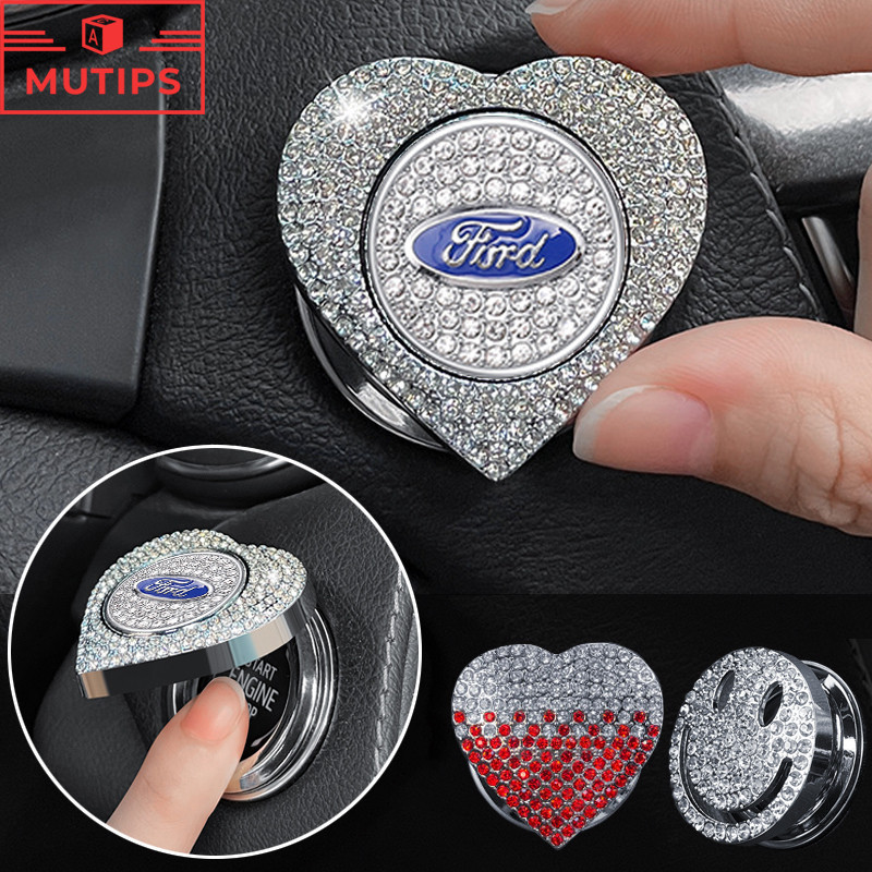 Ford Car Engine Start Stop Button Cover Diamond Auto Ignition Switch ...