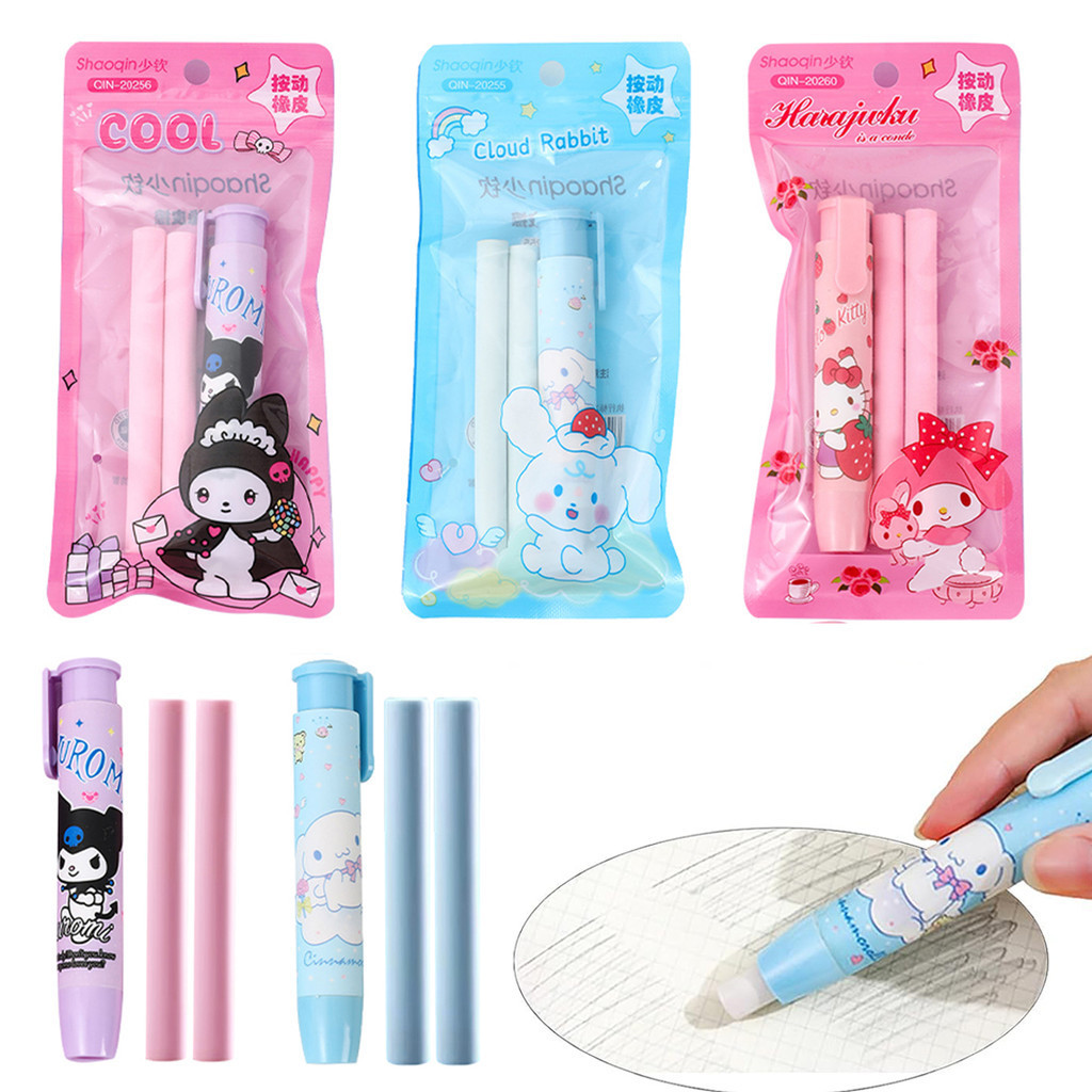 Anime Cartoon Push Eraser Kuromi Mymelody Cinnamoroll Cute Creative ...