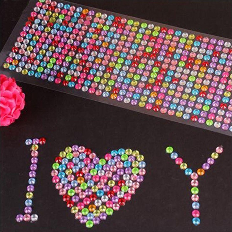ST-37 880pcs Acrylic Crystal 3D DIY Rhinestone Self-Adhesive Decorative ...