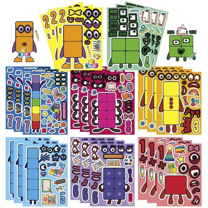 8sheets Cartoon Enlightenment Animation Numberblocks Series Puzzle ...