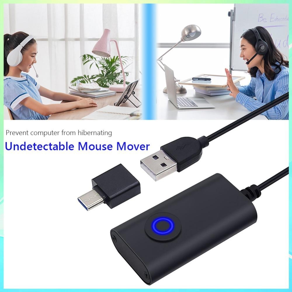 2 in 1 USB Type-C Mouse Jiggler with ON/OFF Switch Automatic Computer ...
