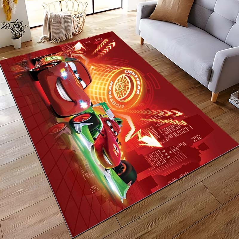 Cartoon McQueen Rug Baby Playmat 3D Printed Super Soft Flannel Rug Kids ...