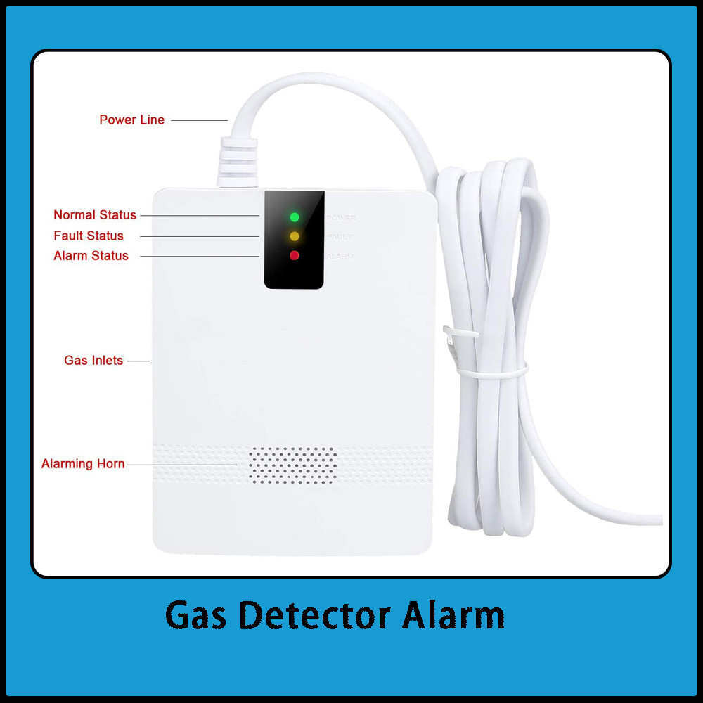 Home Security 85dB Warning Combustible Gas Detector Wireless Fire ...