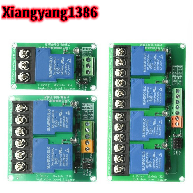 1 2 4 8 Channel Relay Module 30A With Optocoupler Isolation 5V 12V 24V ...