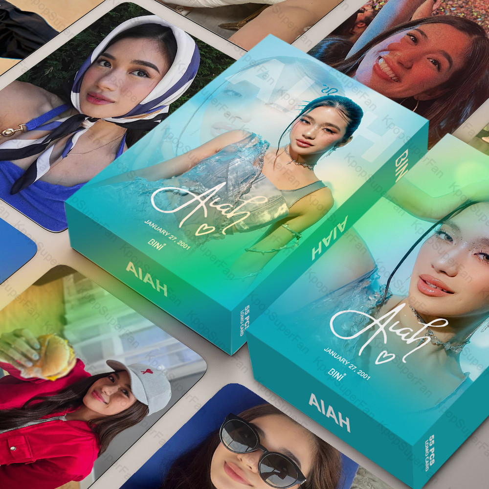 [In stock] 55pcs/box bini aiah photocard holographic lomo card laser ...