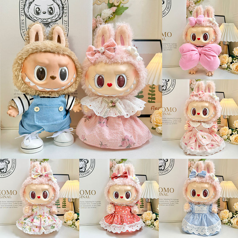 38cm Labubu Vinyl Plush Baby Clothes MOKOKO Sweetheart Dress | Shopee ...