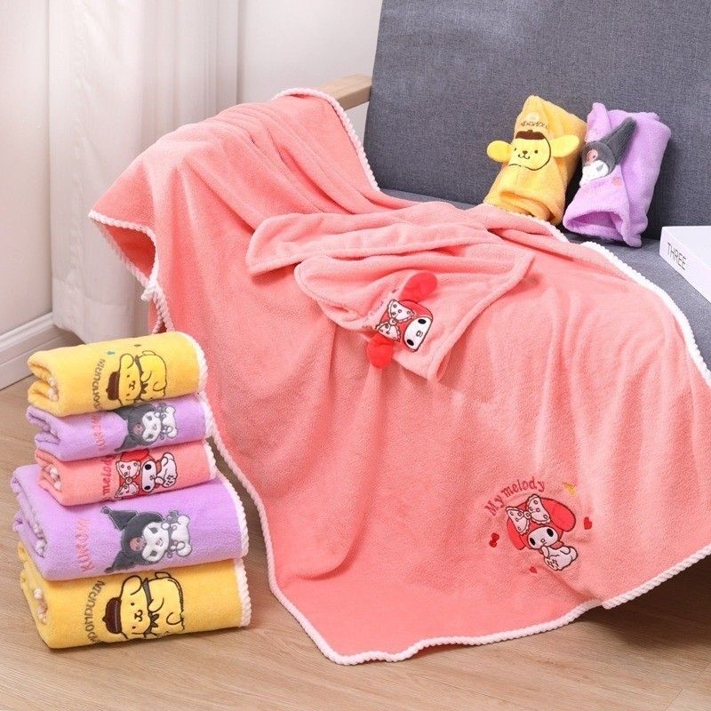 Anime Sanrio Body Bath Towel Kawaii Kuromi Melody Cinnamoroll Soft ...