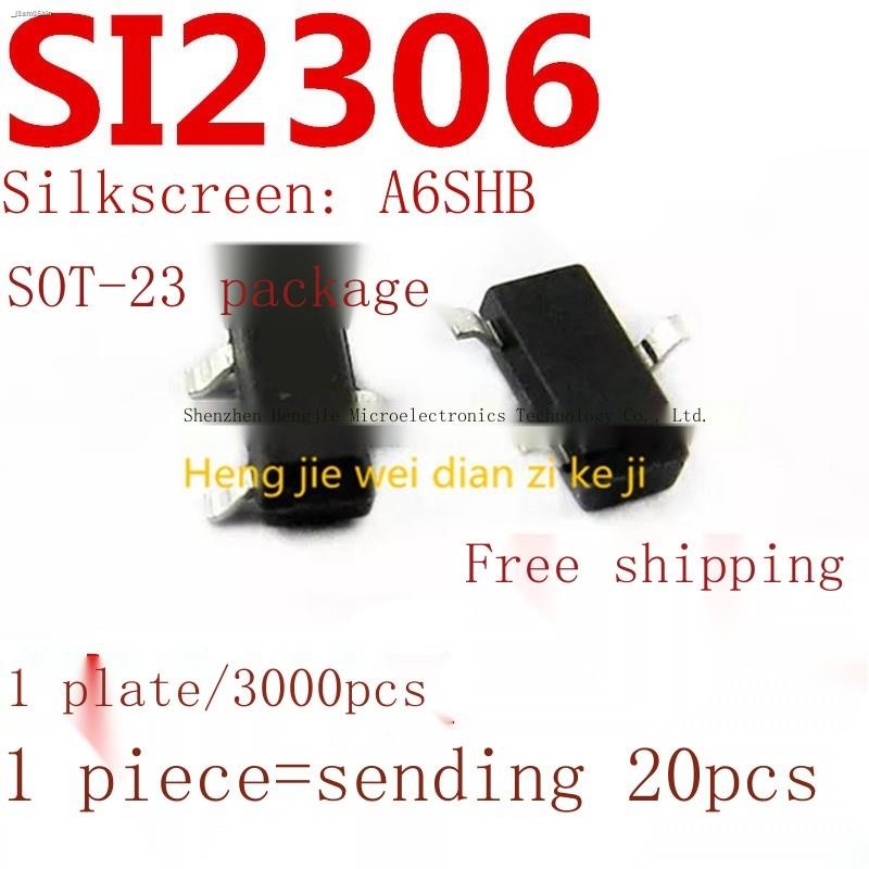 MOS tube SMD transistor SI2306 A6SHB silk screen SOT23 3.5A/30V (20 ...