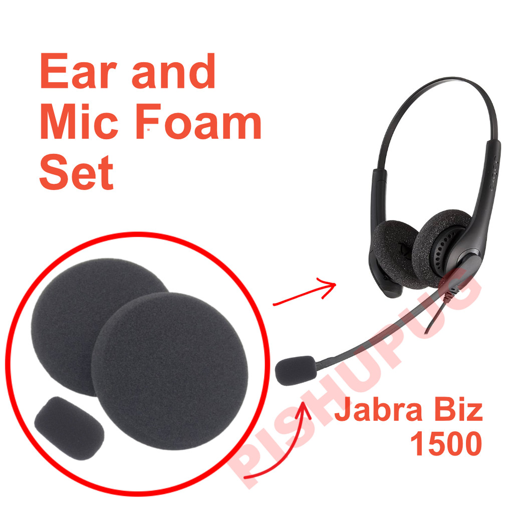 Jabra Biz 1500 Ear foams and Mic Foam Set Sponge Microphone foam Mic ...