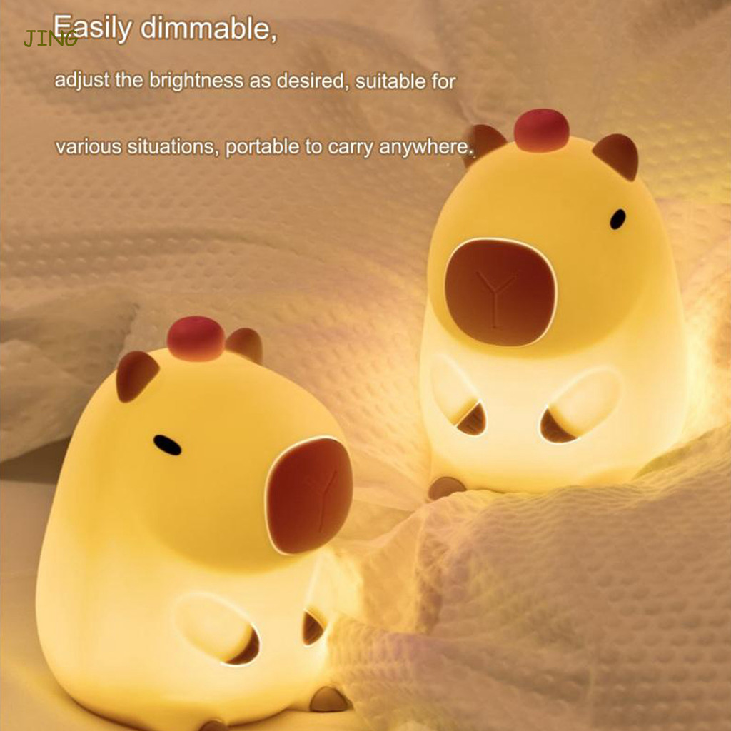 JING Cute Pet Capybara Night Light Creative Bedside Bedroom Living Room ...