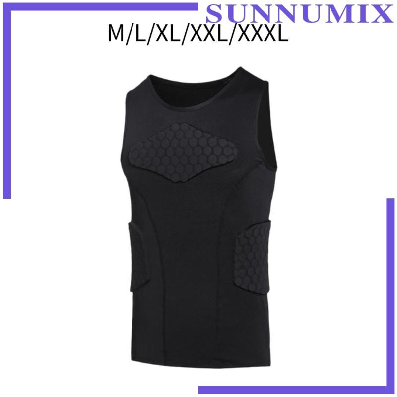 [Sunnimix] Mens Padded Protector Comfortable Compression Vest Chest Rib ...