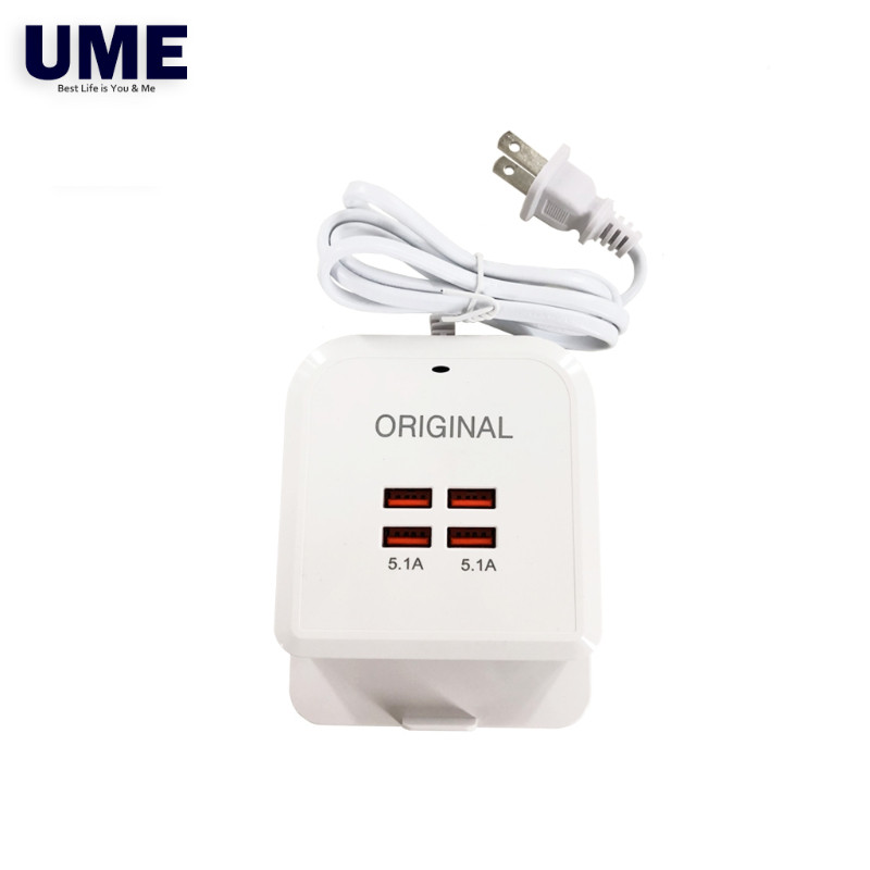 Power Socket Charger 4 USB Output 5.1A Fast Charge with Type-C Cord US ...