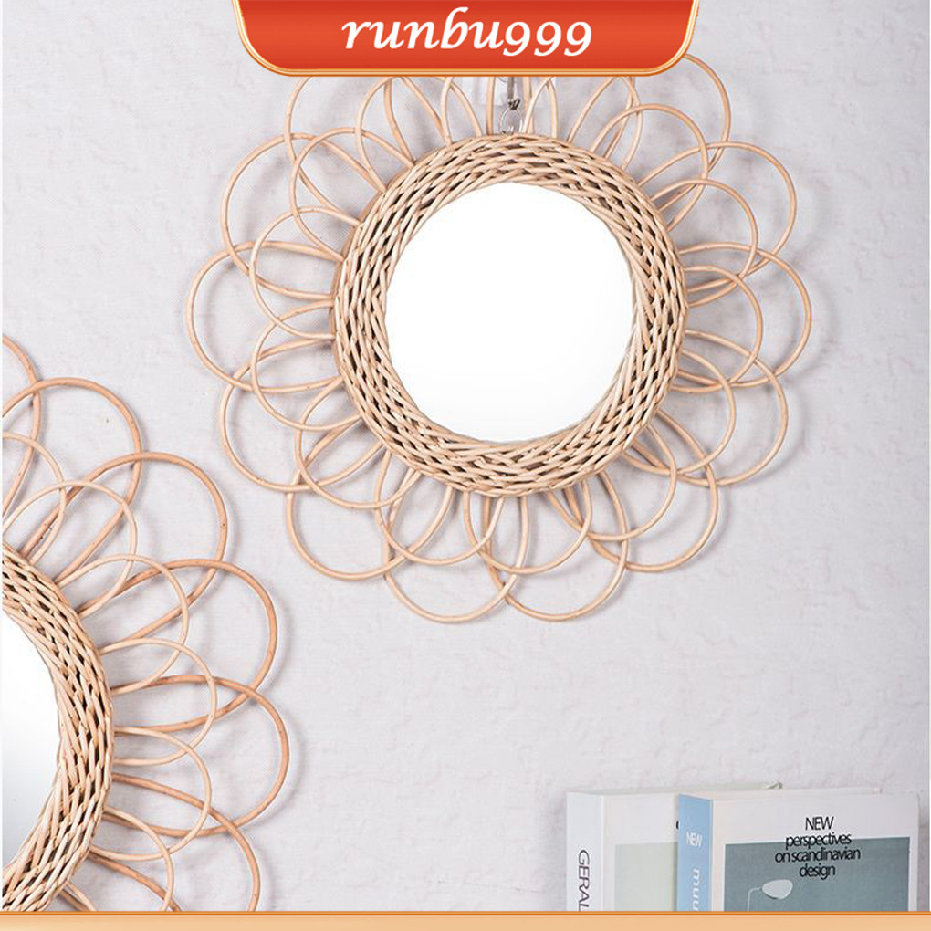 1/2 Multifunctional Rattan Wall Mirror For Wide Application Wall ...