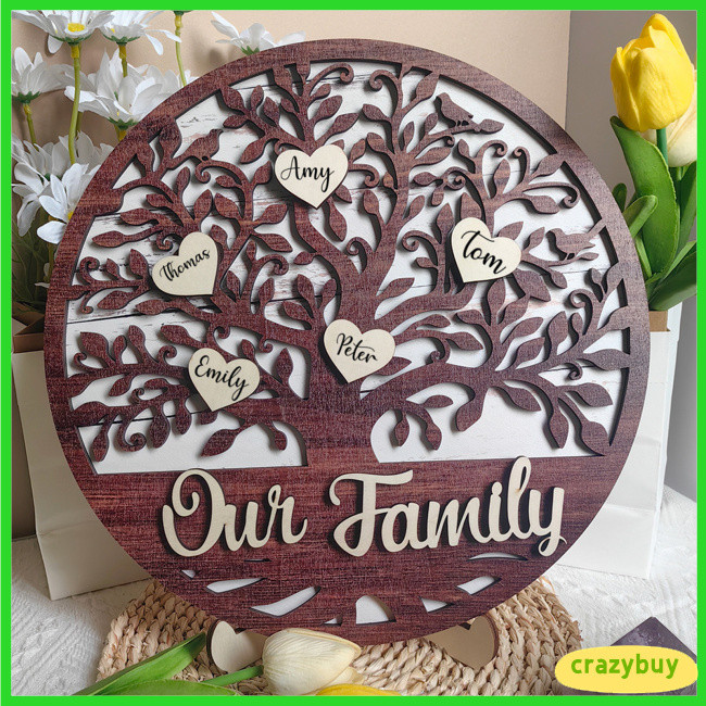 CR Personalized Family Tree Sign With Custom Names, Custom 5 Names ...