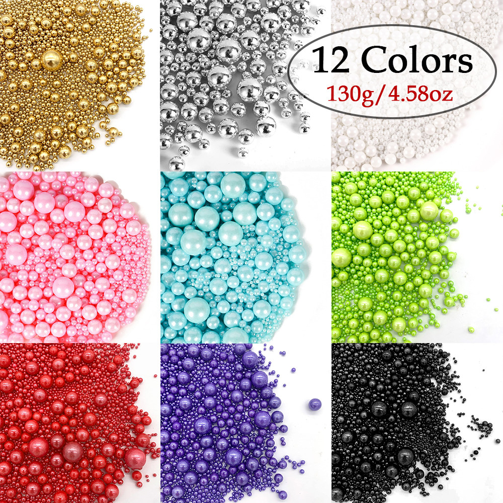Edible Pearl Sugar Sprinkles White Gold Silver Candy Pearls for Cupcake ...