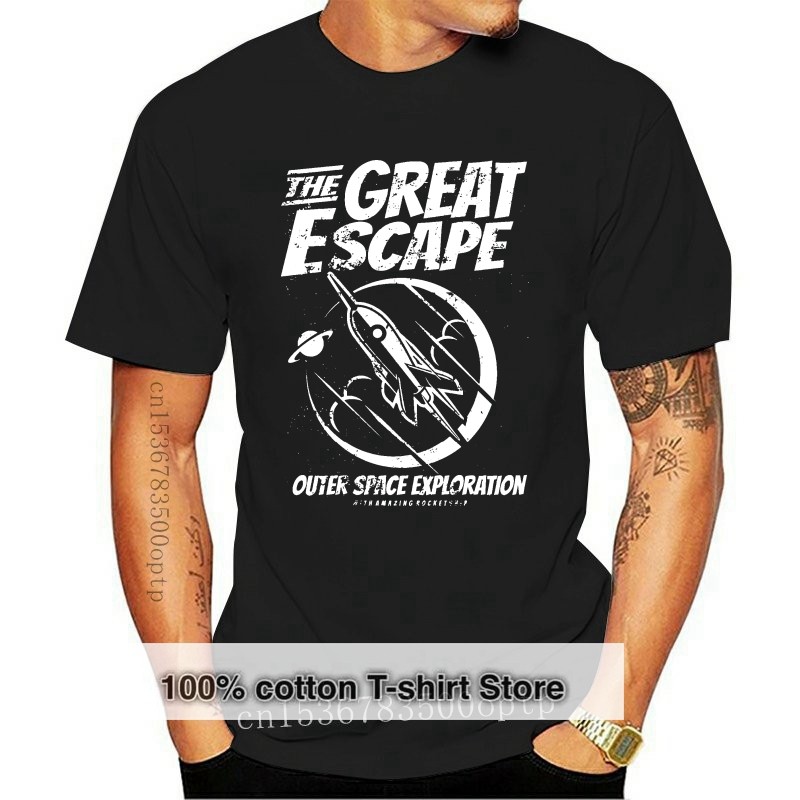 Men'S Great Escape T Shirt Sci Fi Rocket Ship Spaceship Astronaut New ...