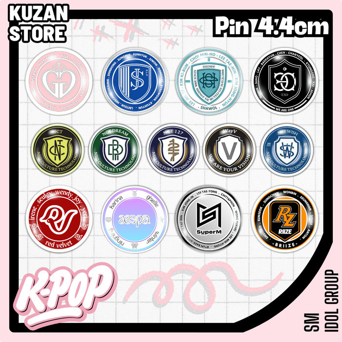 KPOP Logo Pin 4.4 cm (SM Idol Group Logo) / Badge Pin / Button Pin ...